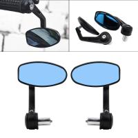 China Blue Mirror Oval Handle Mirror Motorcycle Rearview Mirror Motorcycle Universal Accessories Motorcycle Modification Parts for sale