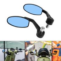 China Blue Mirror Oval Handle Mirror Motorcycle Rearview Mirror Motorcycle Universal Accessories Motorcycle Modification Parts for sale