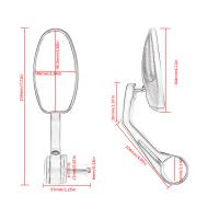 China Blue Mirror Oval Handle Mirror Motorcycle Rearview Mirror Motorcycle Universal Accessories Motorcycle Modification Parts for sale