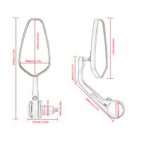 China Diamond Shaped Handle Mirror Suitable for 22mm Handle Width Motorcycle Rearview Mirror Motorcycle Universal Accessories for sale