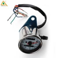 China New Retro Modified 12v Three Light Two Mileage LED Digital Instrument Display Waterproof Motorcycle Speedometer for sale