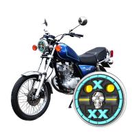 China YAYE 5.75 Inch GN125 Yellow White LED Accessory Red Skull Motorcycle High Low Beam DRL Headlight with Optical Lens for sale
