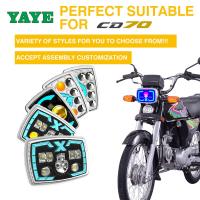 China YAYE CD70 CG125 Semi-assembly Red Skull DRL Optical Projector Lens Motorcycle LED Accessory Headlight for sale