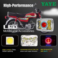 China YAYE Classic Product CD70 CG125 Built in Semi-assembly 18 Lamp Red Angel Eye DRL Motorcycle LED Accessory Headlight for sale