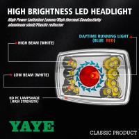 China YAYE Classic Product CD70 CG125 Built in Semi-assembly 18 Lamp Red Angel Eye DRL Motorcycle LED Accessory Headlight for sale