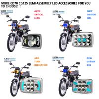 China YAYE Classic Product CD70 CG125 Built in Semi-assembly 18 Lamp Red Angel Eye DRL Motorcycle LED Accessory Headlight for sale