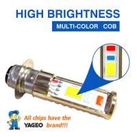China YAYE Motorcycle Led Bulb Red Blue White High Low Beam Flash P15D H6M Motorcycle Motorbike DC12V 8W 800LM for sale