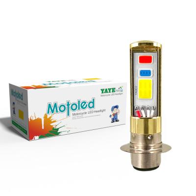 China YAYE Motorcycle Led Bulb Red Blue White High Low Beam Flash P15D H6M Motorcycle Motorbike DC12V 8W 800LM for sale