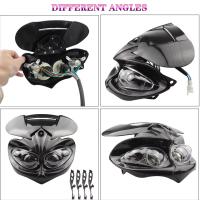 China Dual LED Headlamp for Motorbikes and ATV 12V Plastic Front Fairing Lamp for Dirt Pit Bikes and Lo Beam Motorbike Headlight for sale