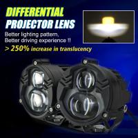 China YAYE Exploradoras Para Moto Laser Projector Lens Motorcycle Fog Light Differential Projector Amarillo Blanco Luz De Carretera for sale