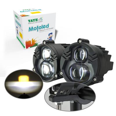 China YAYE Exploradoras Para Moto Laser Projector Lens Motorcycle Fog Light Differential Projector Amarillo Blanco Luz De Carretera for sale