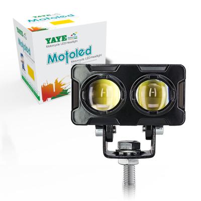 China YAYE Exploradoras Para Moto Luces Mini Spot Light Led Lente De Doble Proyector Amarillo Blanco 20W 2000LM for sale