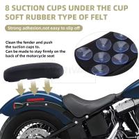 China Motorcycle rear seat passenger cushion, black suction cup type, 8 suction cups ,6 suction cups, small seat cushion suitable for Harley-Davidson 883, 1200, 48 Chopper Bobber, universal motorcycle seat for sale