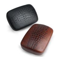 China 6-Suction Cup Motorcycle Rear Seat, Alligator Leather Texture, Rectangular Rear Seat Cushion for Harley-Davidson 883 1200 Choppers Bobber for sale