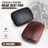China 6-Suction Cup Motorcycle Rear Seat, Alligator Leather Texture, Rectangular Rear Seat Cushion for Harley-Davidson 883 1200 Choppers Bobber for sale