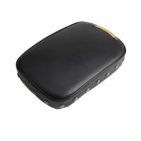 China Motorcycle seat, black and brown vintage studded rear seat cushion, rear passenger cushion seat, 8 suction cups, for Harley Sportster Dyna Custom Chopper. for sale