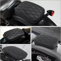 China Motorcycle seat, black retro diamond pattern rear seat cushion, rear passenger cushion seat, 8 suction cups, suitable for Harley Sportster Dyna Custom Chopper. for sale
