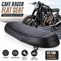 China Cafe Racer Motorcycle Bench Double Seat Retro Flat Saddle Pad for Honda CG CB200 CB350 CL350 CB400 for sale