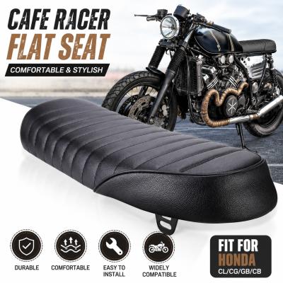 China Cafe Racer Motorcycle Bench Double Seat Retro Flat Saddle Pad for Honda CG CB200 CB350 CL350 CB400 for sale