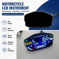 China Universal LED Screen Display Motorcycle Speedometer Digital Tachometer Dashboard Fuel Gauge for Honda Ducati Yamaha for sale