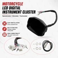 China Universal LED Screen Display Motorcycle Speedometer Digital Tachometer Dashboard Fuel Gauge for Honda Ducati Yamaha for sale