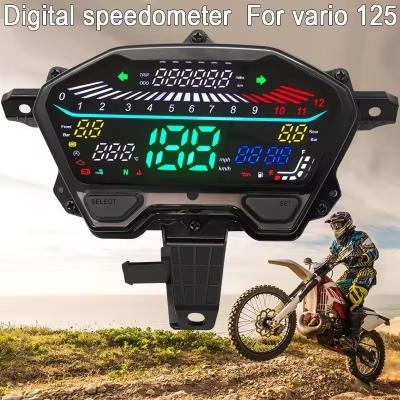 China Motorcycle Digital LED Speedometer LCD Tachometer Odometer Replacement for Honda Vario 125 150 160 Click V2 for sale