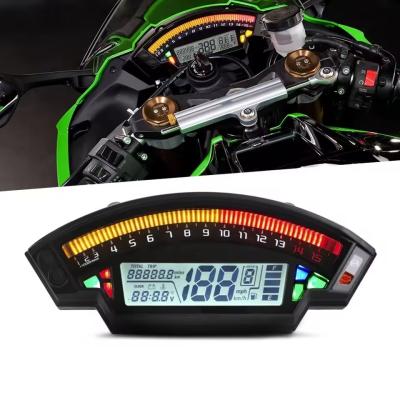 China Motorcycle LCD Digital Speedometer 14000 RPM Tachometer Odometer 6 Speed for Kawasaki ZX10R 2011-2016 for sale