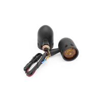 China 12V Motorcycle Aluminum Alloy LED Turn Signal Light Universal Amber Indicator for Harley Custom Bobber Black Chrome for sale