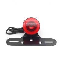 China Retro Round LED Motorcycle Tail Light Brake Light License Plate Light for Kawasaki Suzuki Yamaha Motorcycles for sale
