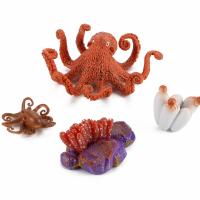 China v4 PCS Sea Marine Animal Figures Ocean Creatures Action Models Life Cycle Octopus Figure for sale