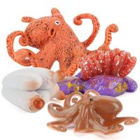 China v4 PCS Sea Marine Animal Figures Ocean Creatures Action Models Life Cycle Octopus Figure for sale