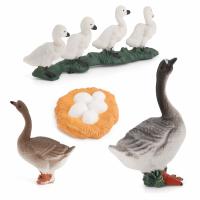 China 4 PCS Goose Farm Animal Life Cycle Model Figure Figurine Set Cake Toppers Learning Development Toys For Boys Girls Kids for sale