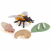 China Realistic 4 PCS Bee Animal Life Cycle Insect Growth Model Figure Cake Toppers Toys For Boy Girl Kid for sale