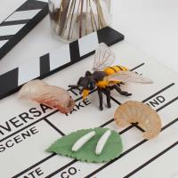 China Realistic 4 PCS Bee Animal Life Cycle Insect Growth Model Figure Cake Toppers Toys For Boy Girl Kid for sale