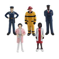 China People at Work Model Toy 5 PCS Pretend Professionals Figurines Toys for Boys Girls Kids for sale