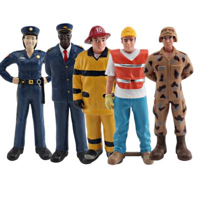 China People at Work Model Toy 5 PCS Pretend Professionals Figurines Career Figures Individually Hand-Painted People Toys for sale