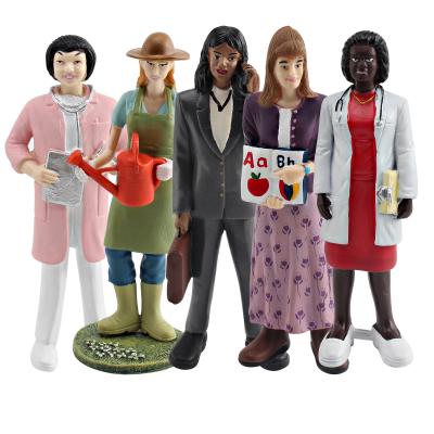 China People at Work Model Toy 5 PCS Pretend Professionals Figurines Career Figures Individually Hand-Painted People Toys for sale