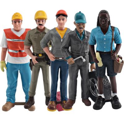 China 5 PCS People at Work Model Toy Pretend Professionals Figurines Career Figures Individually Hand-Painted People Toys for sale