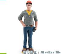 China People at Work Model Toy Builder Figure Pretend Professionals Figurines Career Figures  Toys for Boys Girls Kids for sale