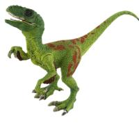 China Dinosaur Figure Set Realistic Hand Painted Green Velociraptor Figures with Movable Jaws for sale