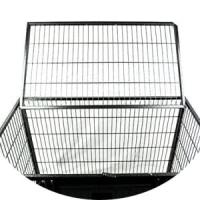 China Large Dogs Heavy Duty Metal Kennel and Crate with Four Wheels in Solid Black for sale