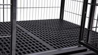 China Large Dogs Heavy Duty Metal Kennel and Crate with Four Wheels in Solid Black for sale