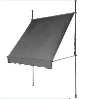 China Polyester Fabric Balcony Manual Gearbox Awning with Gray Frame and Anti-UV Treatment for sale