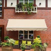 China Courtyard Balcony Shop Awnings with Manual Crank Handle and PU Coated Sail Finishing for sale