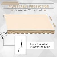 China Courtyard Balcony Shop Awnings with Manual Crank Handle and PU Coated Sail Finishing for sale