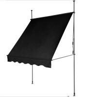 China 300x130cm Polyester Fabric Outdoor Balcony Clamp Awning with Iron Frame in Gray/Black for sale