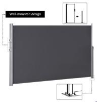 China Extendable Aluminum Patio Side Screen Awning for Garden Privacy Divider 300CM Length for sale