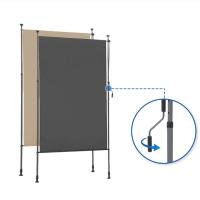 China Powder Coated 200x270cm Vertical Awning Water Resistant Grey Fabric for Balcony Garden for sale