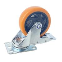 China 100mm Medium Duty Caster Polyurethane Wheel Swivel Type Caster With Brake for sale