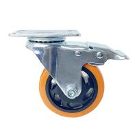 China 100mm Medium Duty Caster Polyurethane Wheel Swivel Type Caster With Brake for sale